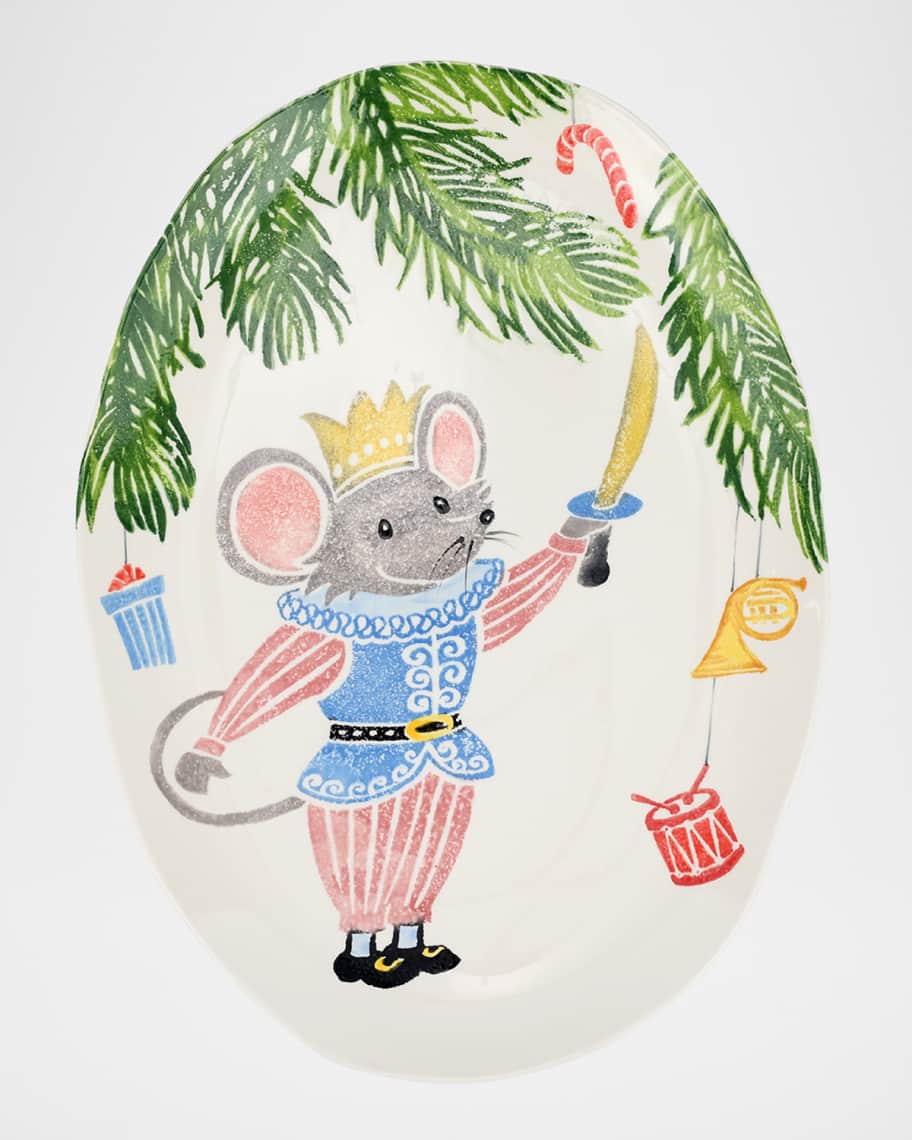 Vietri Nutcrackers Mouse King Medium Oval Platter | Neiman Marcus