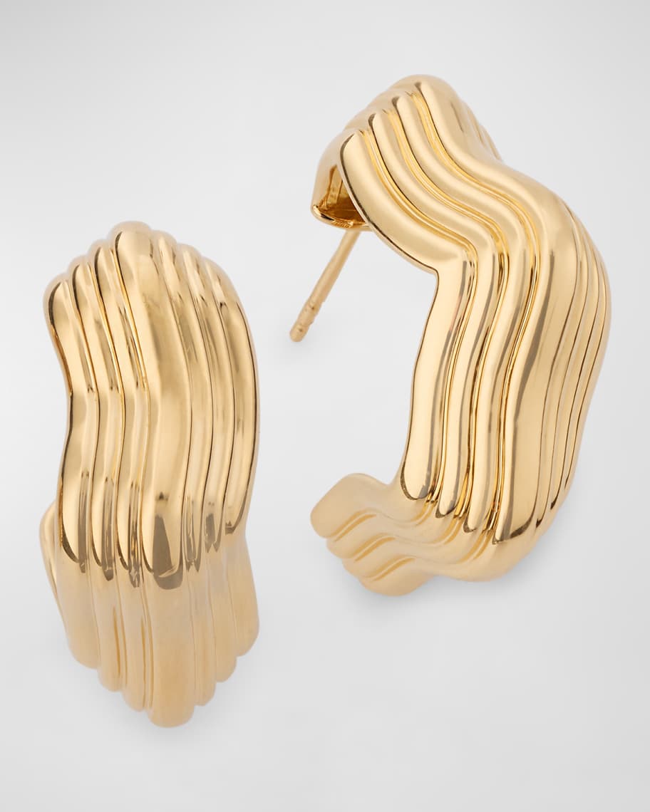 Sorellina 18K Yellow Gold Textured Hoop Earrings. | Neiman Marcus