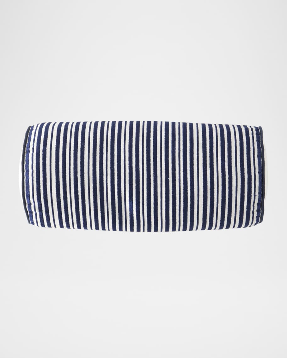 John Robshaw Gent Stripe Round Bolster Pillow | Neiman Marcus