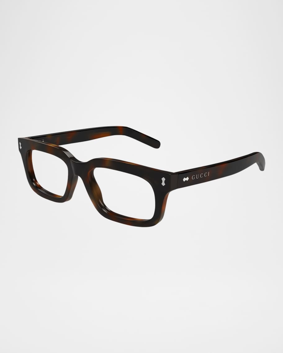 Gucci Men's Acetate Optical Frames with Magnetic Sunglasses Clip | Neiman Marcus
