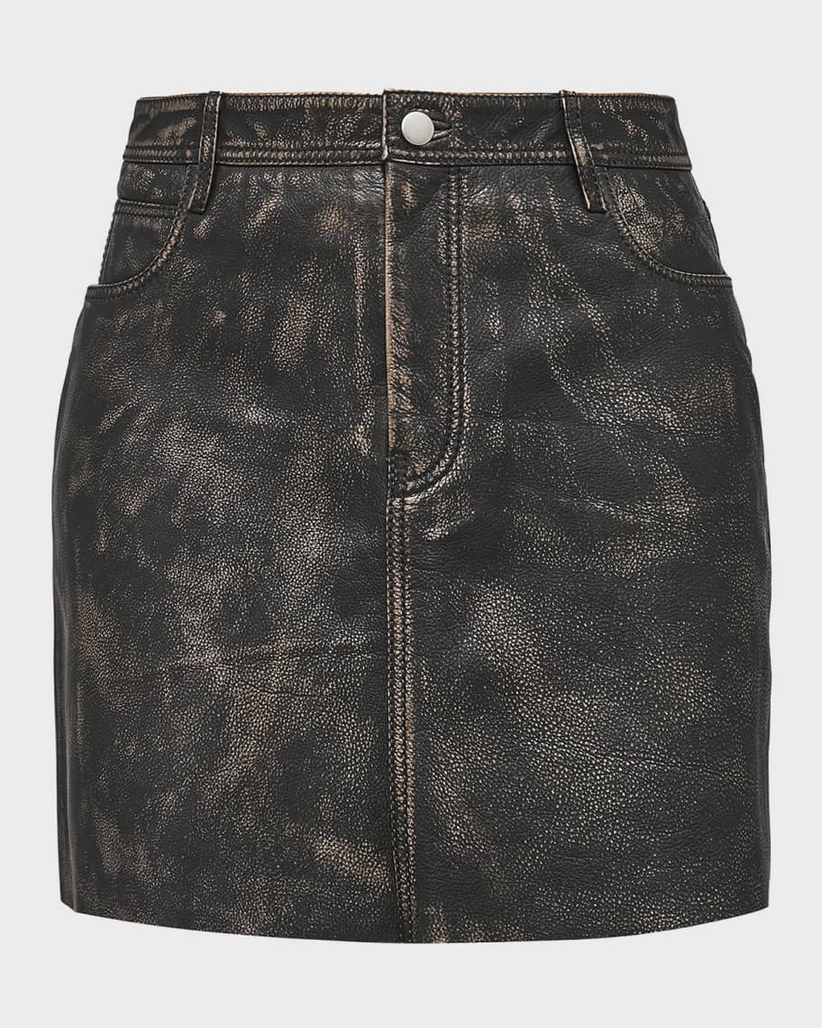 AS by DF Bonnie Upcycled Leather Skirt | Neiman Marcus