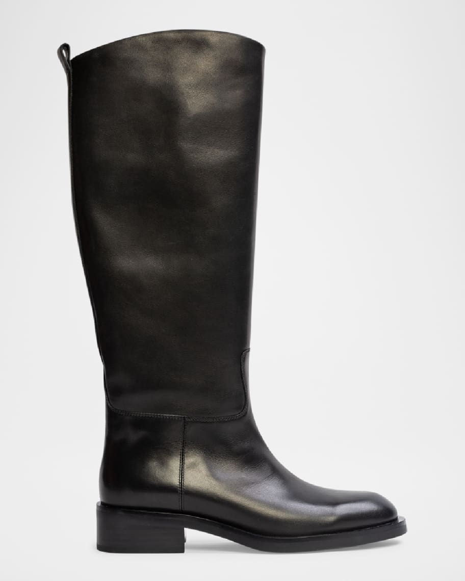 Black Suede Studio Pace Suede Knee Boots | Neiman Marcus