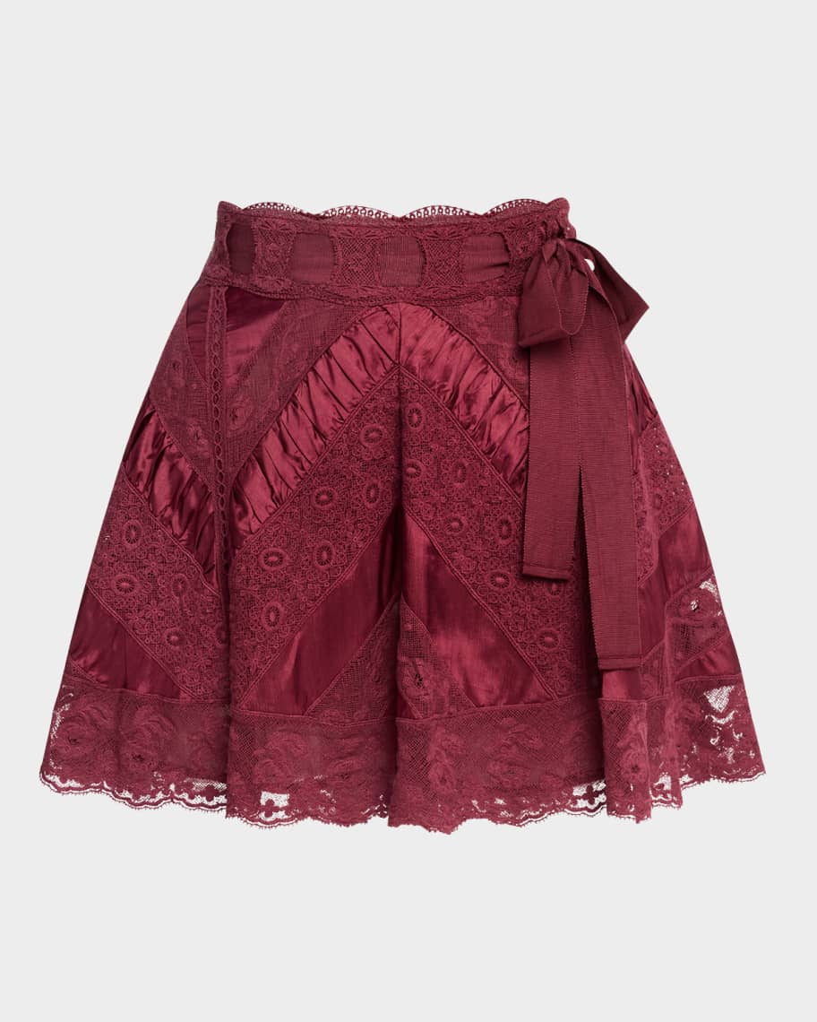 LoveShackFancy Shayda Lace Mini Skirt | Neiman Marcus