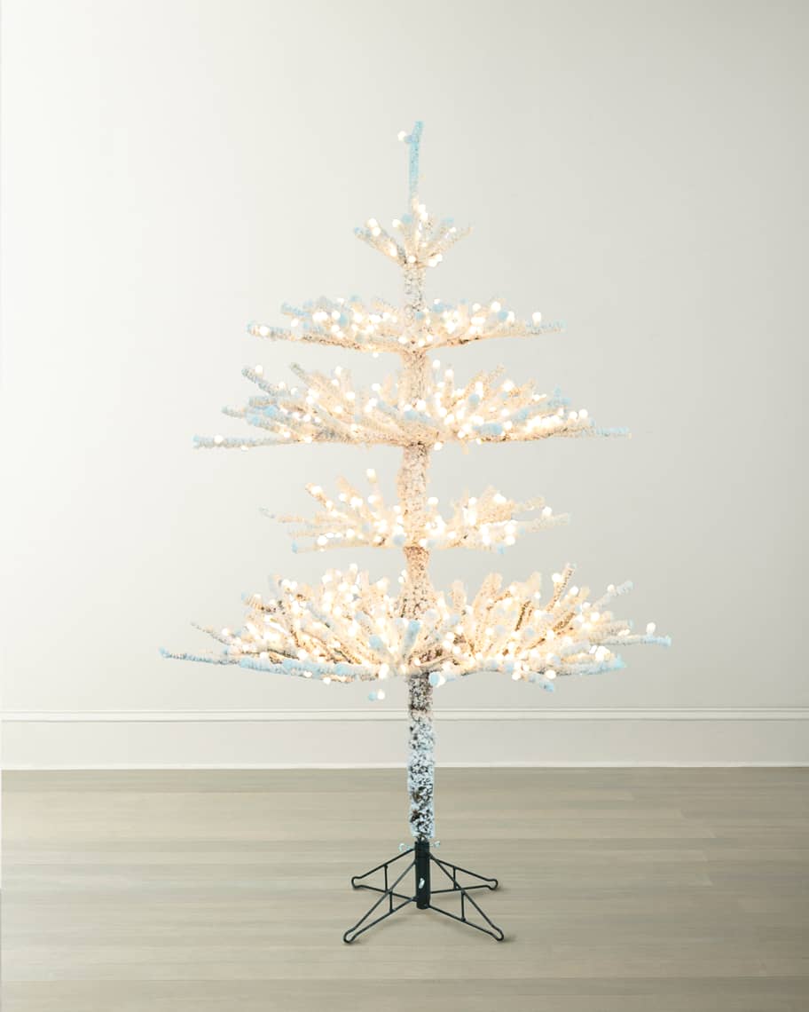 Winward Home Flocked Twig Pre-Lit LED Pine Christmas Tree, 5' | Neiman ...