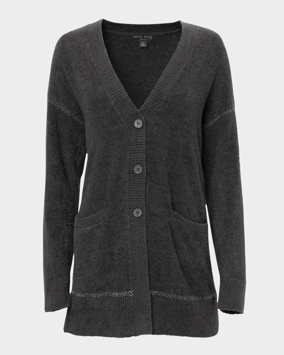 Barefoot Dreams CozyChic Lite Contrast-Stitch Cardigan | Neiman Marcus