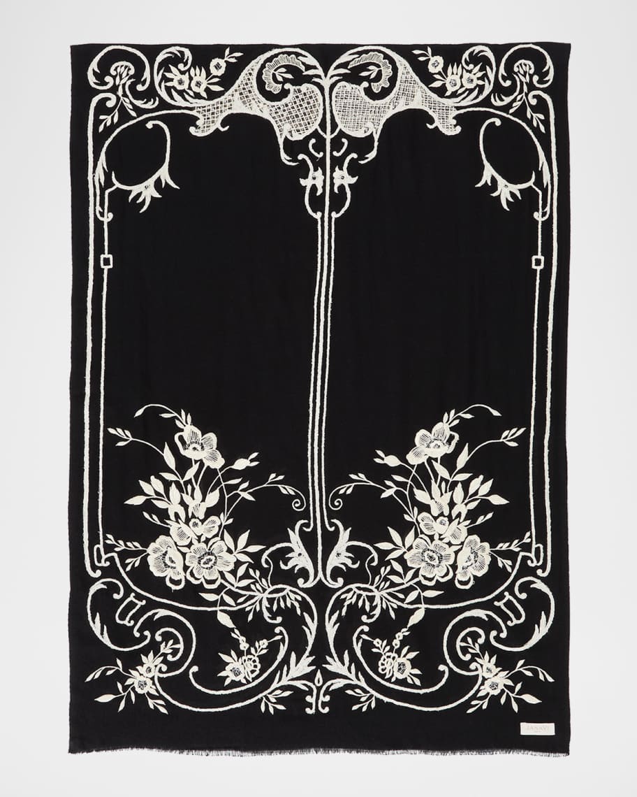 Janavi India Vintage-Inspired Art Cashmere Scarf | Neiman Marcus