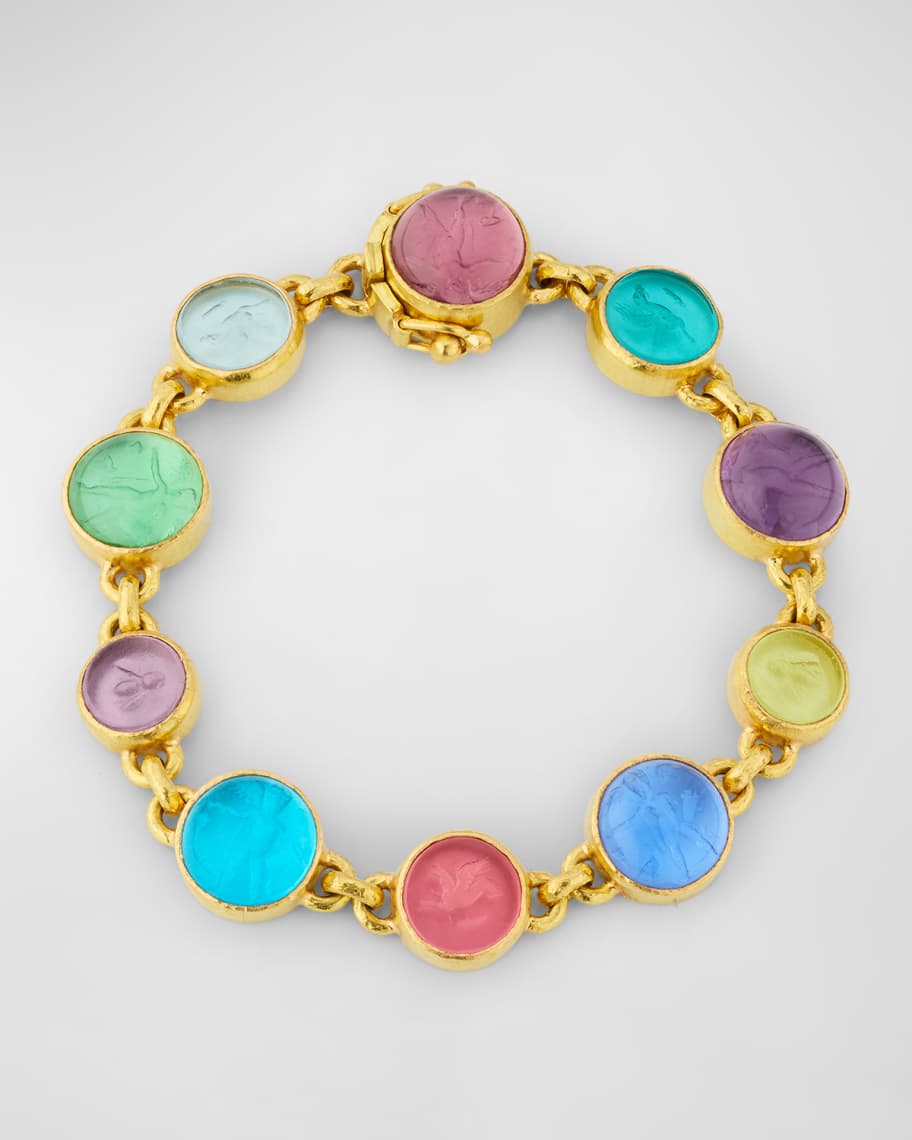 Elizabeth Locke 19K Small Venetian Glass Intaglio Link Bracelet ...