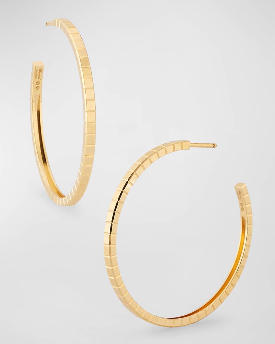 Chopard 18K Yellow Gold Ice Cube Hoop Earrings | Neiman Marcus
