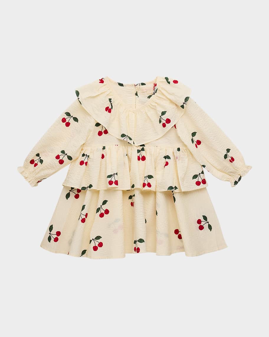 Konges Slojd Girl's Lunella Cherry-Print Tiered Dress, Size 18M-10 ...