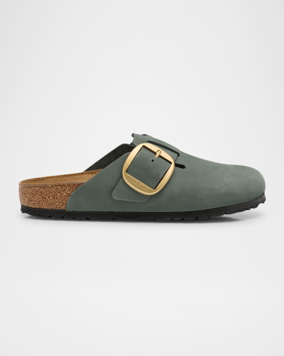 BIRKENSTOCK Boston Suede Buckle Clogs | Neiman Marcus