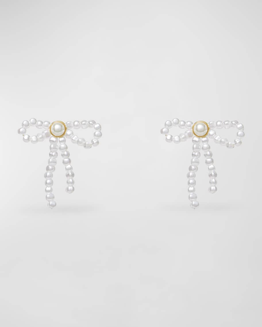 Lele Sadoughi Pearly Bow Stud Earrings | Neiman Marcus
