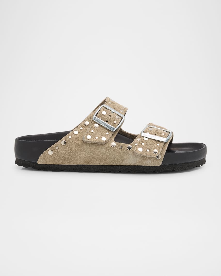 BIRKENSTOCK Arizona Exquisite Rivets Suede Sandals | Neiman Marcus