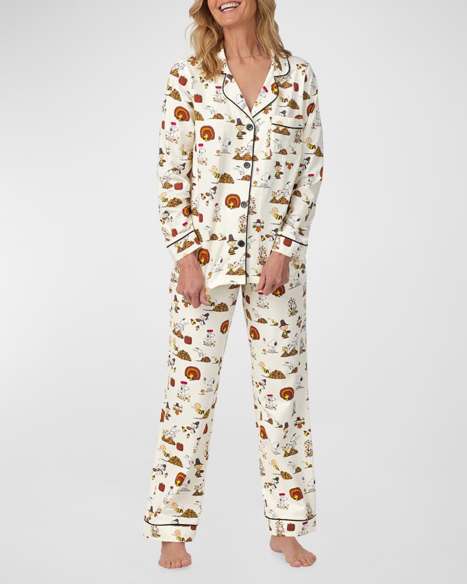 BedHead x Peanuts Thanksgiving Peanuts-Print Jersey Pajama Set | Neiman ...