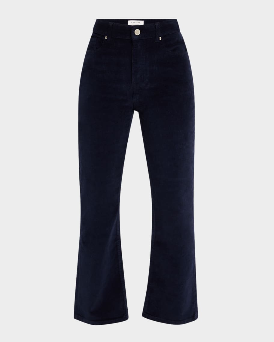 La Ligne Meredith Corduroy High-Rise Cropped Flare Pants | Neiman Marcus