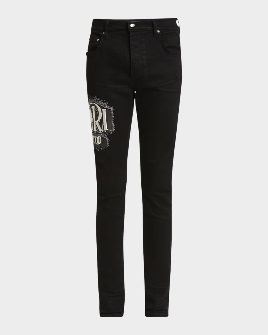 Amiri Men's Crystal-Embellished Skinny Jeans | Neiman Marcus