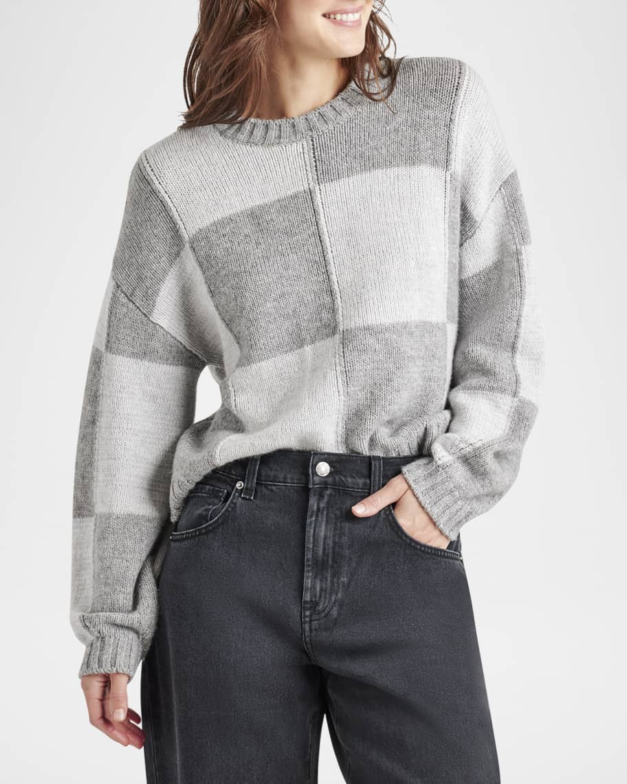 Splendid Kit Colorblock Checkerboard Sweater | Neiman Marcus
