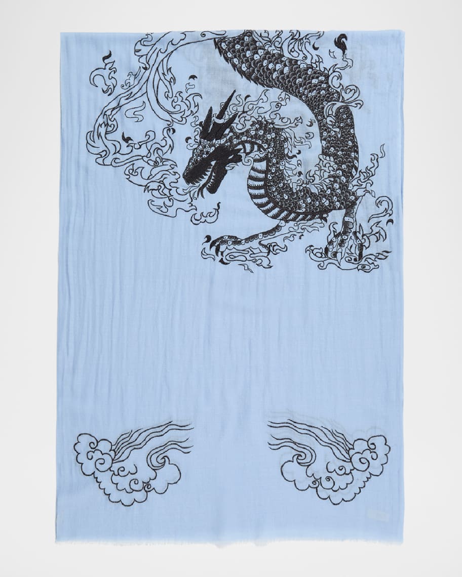 Janavi India Dragon Cashmere Eyelash Fringe Scarf | Neiman Marcus