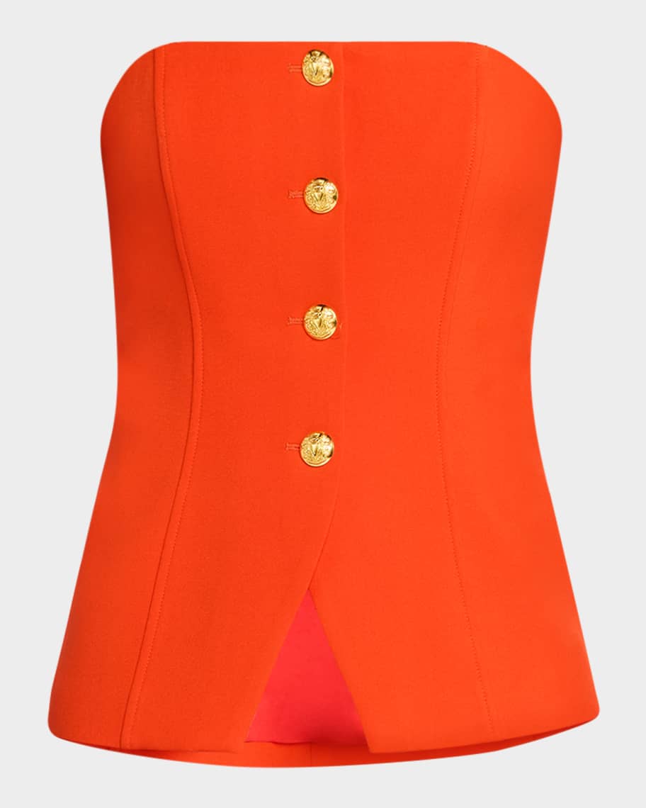 Veronica Beard Forman Strapless Fitted Top | Neiman Marcus