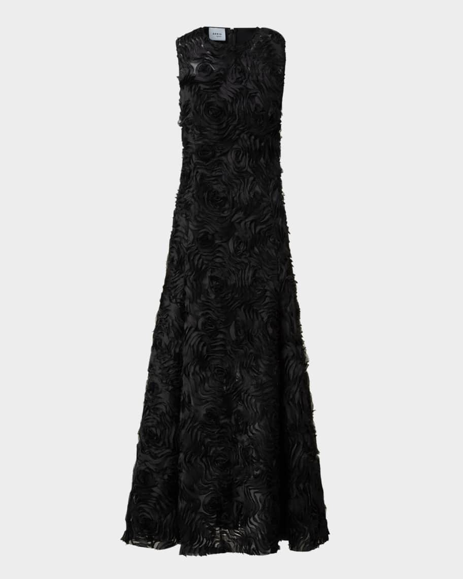 Akris punto Mixed-Media 3D Carnation Tulle Dress | Neiman Marcus
