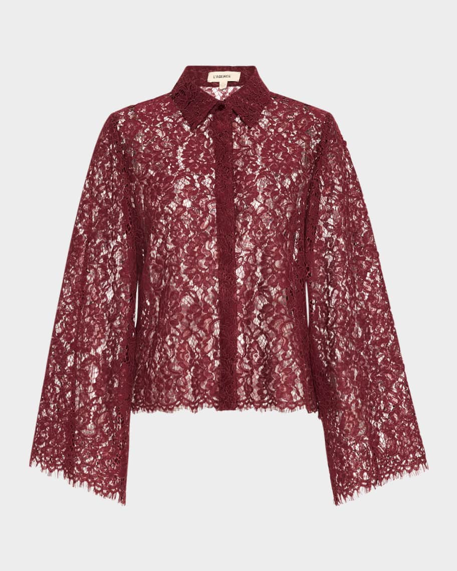 L'Agence Carter Lace Blouse | Neiman Marcus