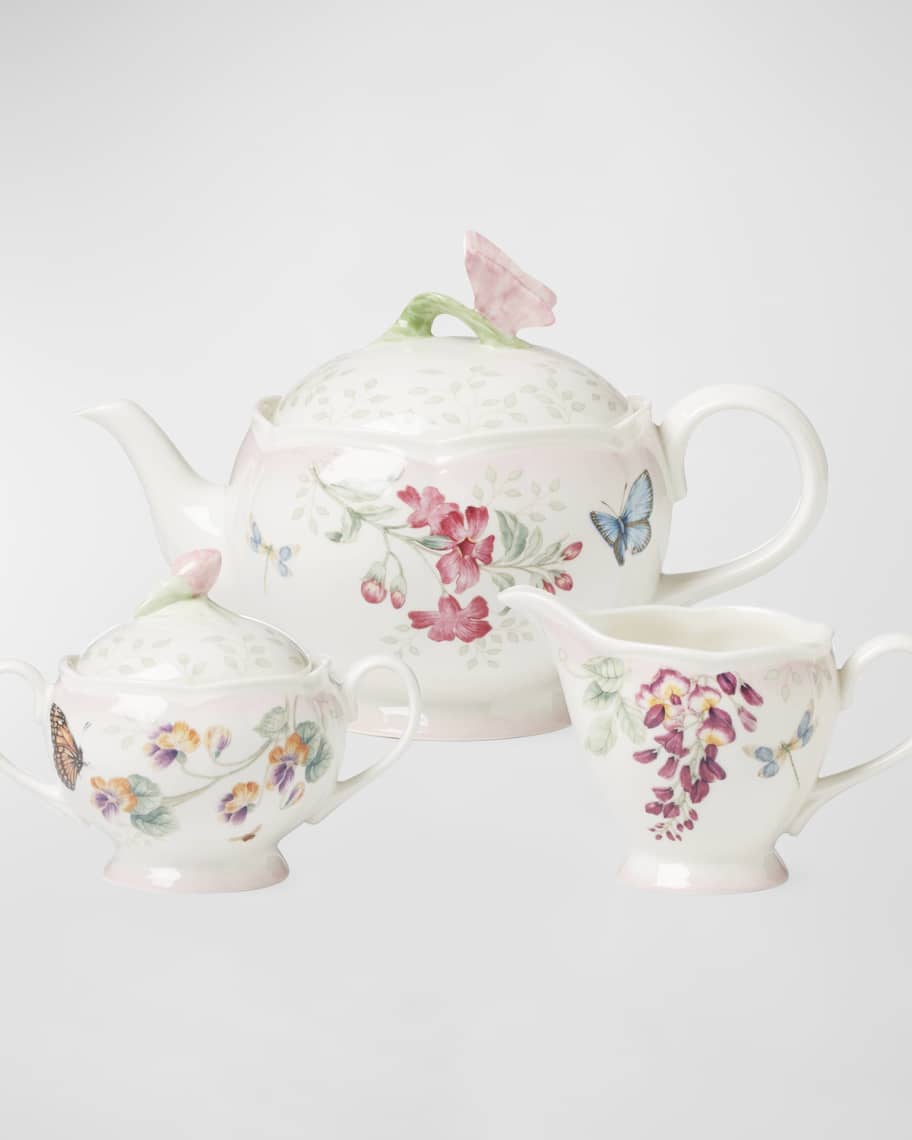 Lenox Pink Ombre Butterfly Meadow 3-Piece Tea Set | Neiman Marcus