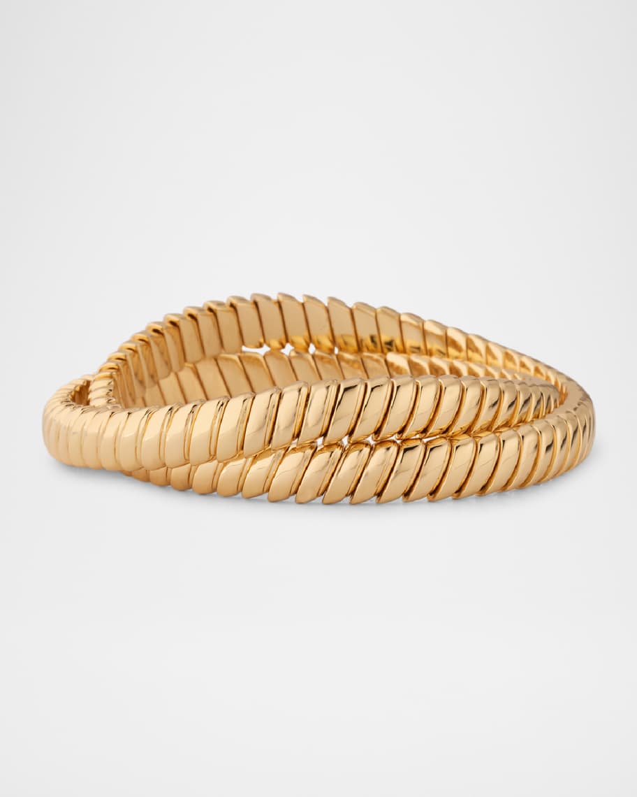 Roxanne Assoulin Double Cobra Gold-Tone Bracelet | Neiman Marcus