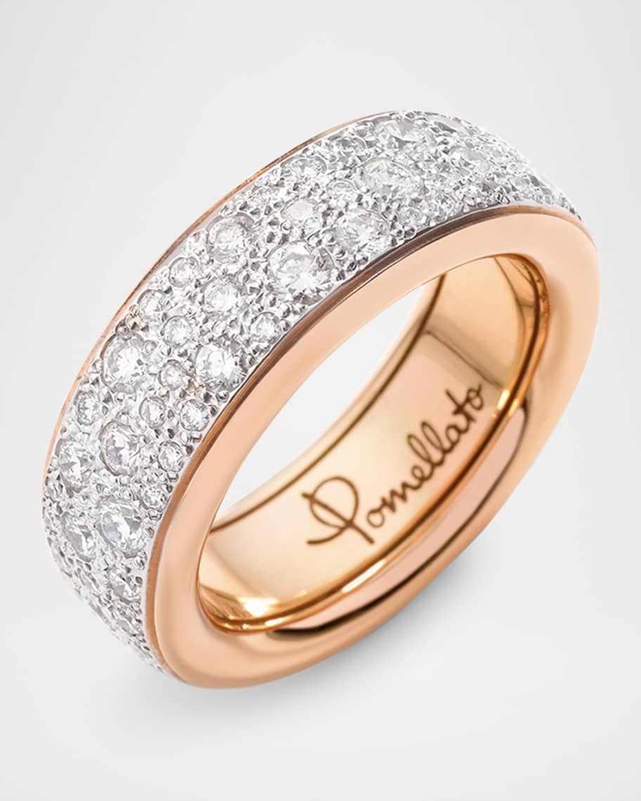 Pomellato Iconica 18K Rose Gold Slim Diamond Band Ring | Neiman Marcus