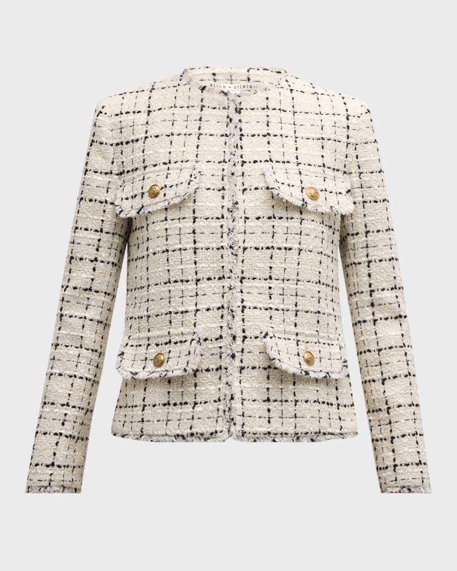 ALICE + OLIVIA Dumont Tweed Boxy Jacket | Neiman Marcus