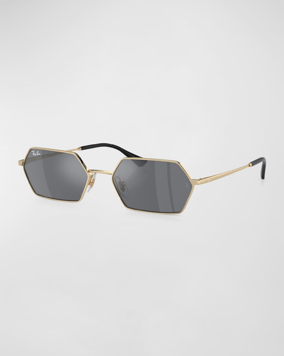 Ray-Ban Hexagon Geometric Metal & Plastic Sunglasses | Neiman Marcus