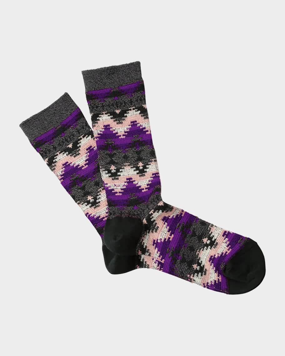 Stems Alex Diamond Intarsia Wool-Blend Socks | Neiman Marcus