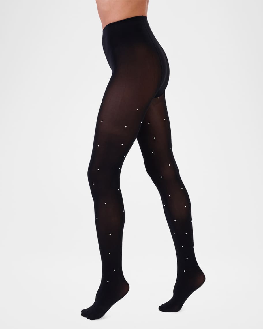 Stems Crystal-Embellished Tights | Neiman Marcus