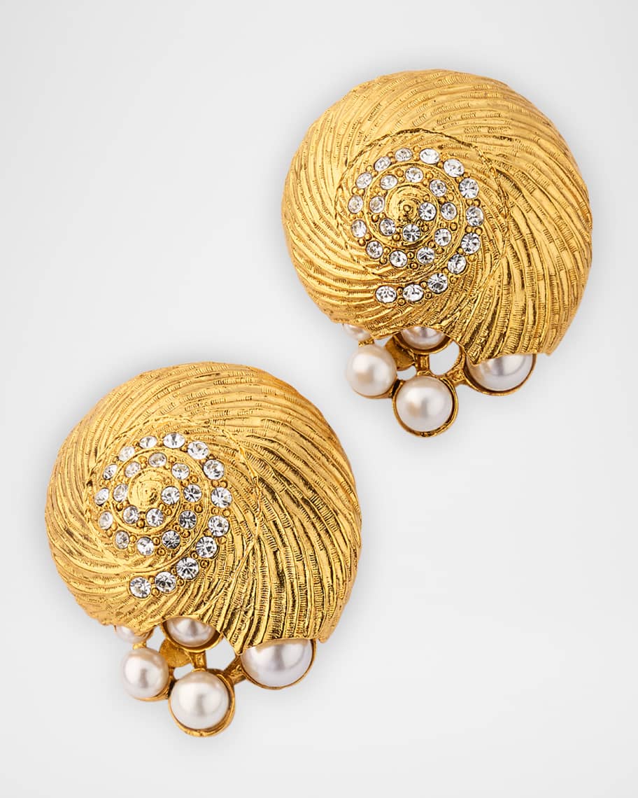 Elizabeth Cole Joelle Crystal and Faux Pearl Stud Earrings | Neiman Marcus