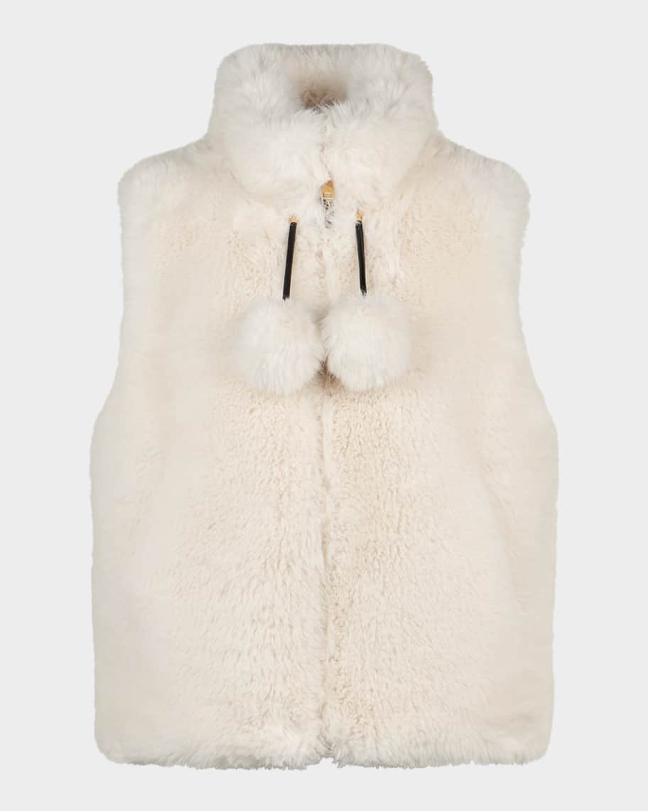 Moose Knuckles Ruby Faux Fur Vest with Gold Hardware | Neiman Marcus