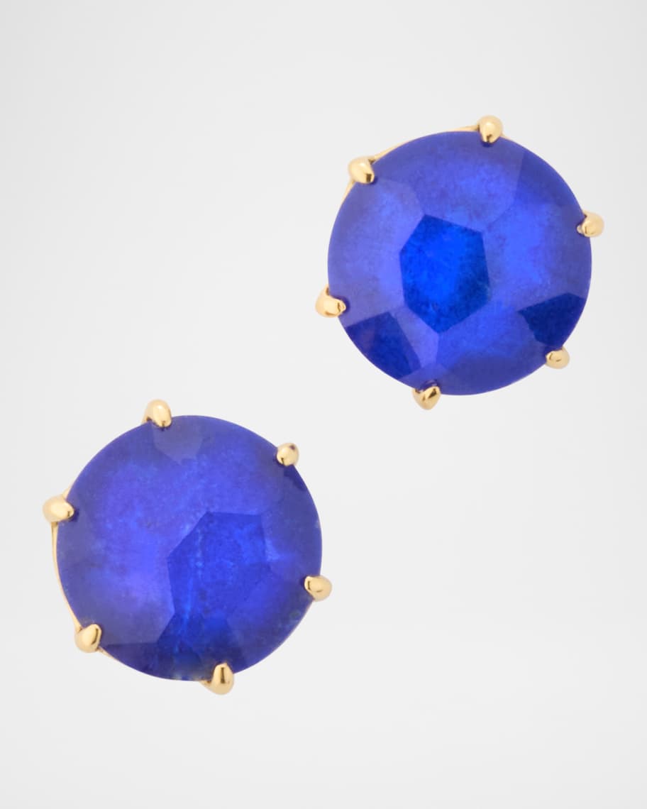 Ippolita Rock Candy Medium Round Rock Crystal and Lapis Doublet Stud ...