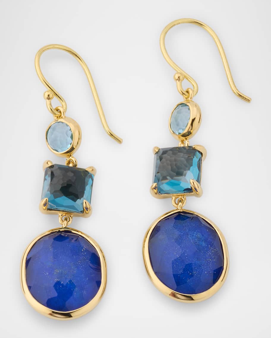 Ippolita Rock Candy 3-Stone Drop Mare Earrings in 18K Gold | Neiman Marcus