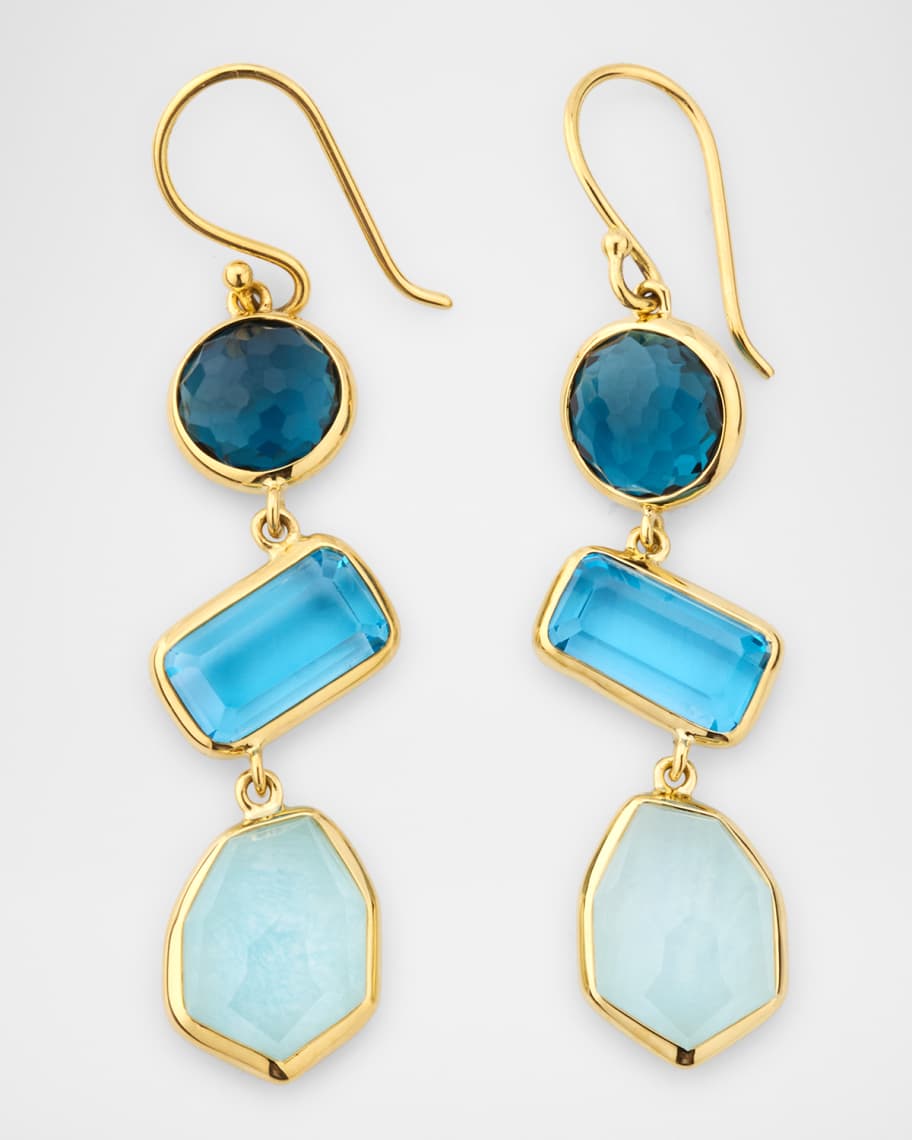Ippolita Rock Candy 3-Stone Mare Drop Earrings in 18K Gold | Neiman Marcus