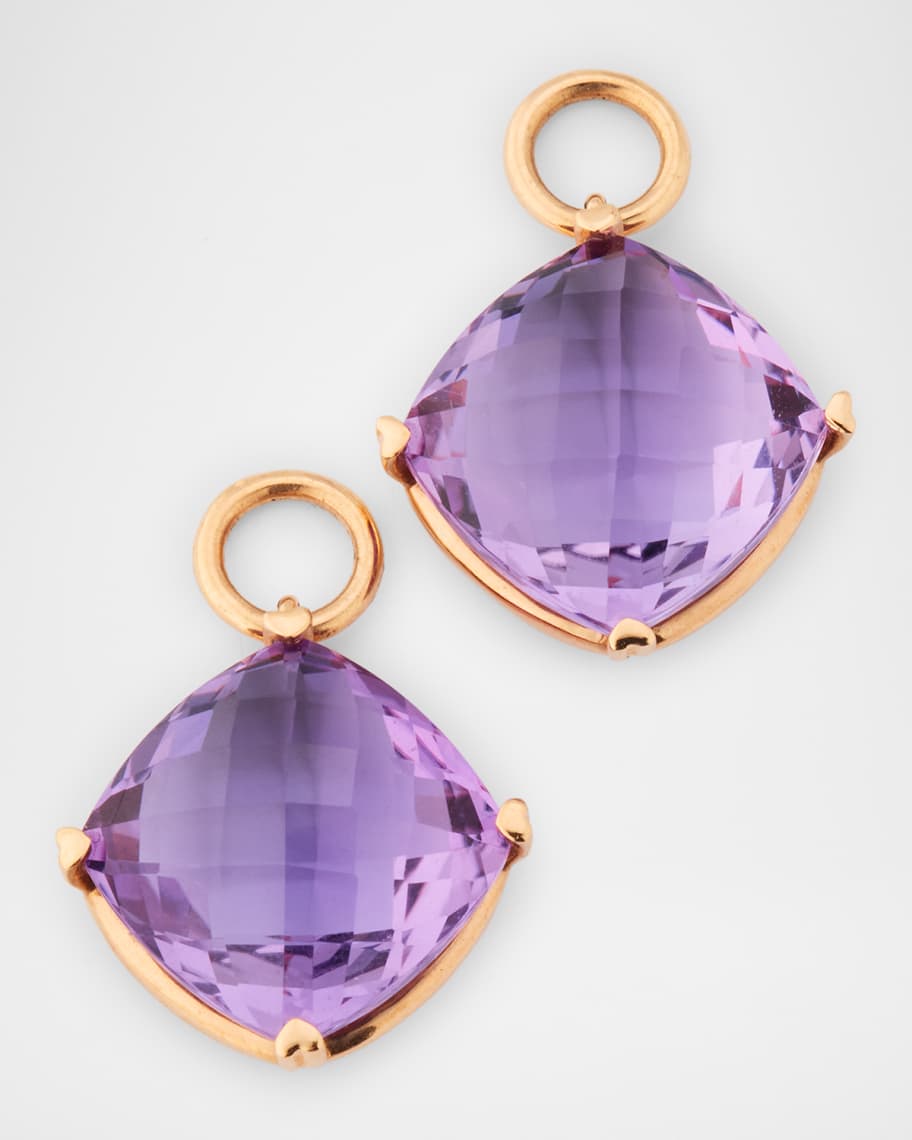 Lisa Nik Rocks 18K Rose Gold Amethyst Earring Charms | Neiman Marcus