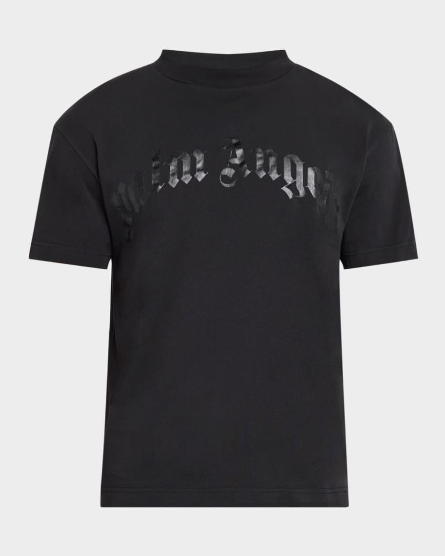 Palm Angels Men's Tonal Curved Logo T-Shirt | Neiman Marcus
