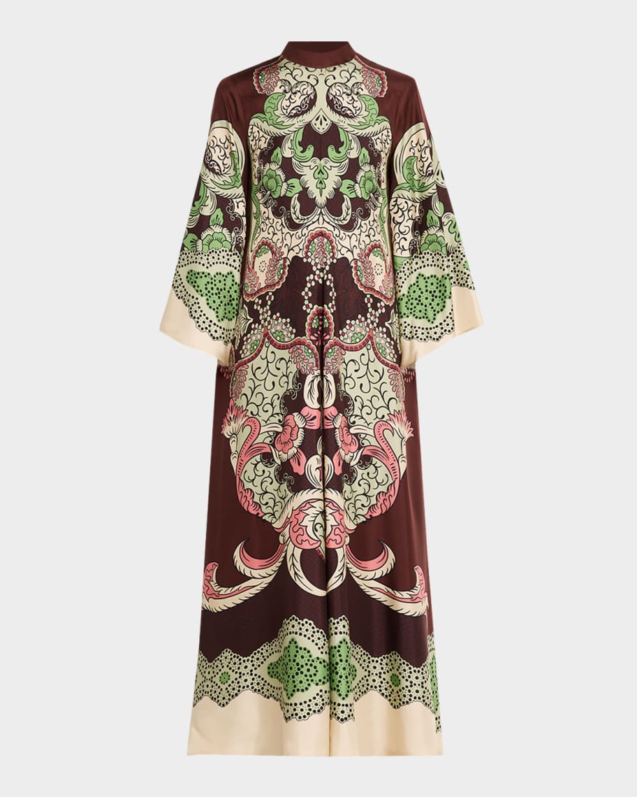 La DoubleJ Magnifico Neck-Sash Portal Placee Silk Dress | Neiman Marcus