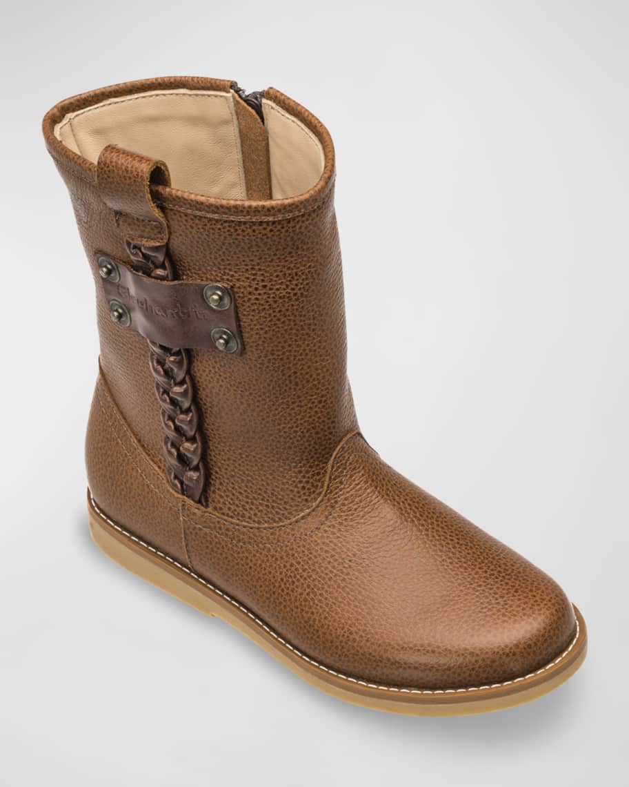 Elephantito Girl's Weaved Calfskin Boots, Baby/Toddler/Kids | Neiman Marcus