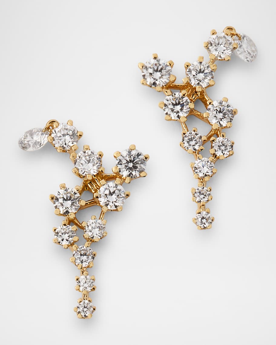 Graziela Gems 18K Yellow Gold Floating Diamond Ear Climbers | Neiman Marcus