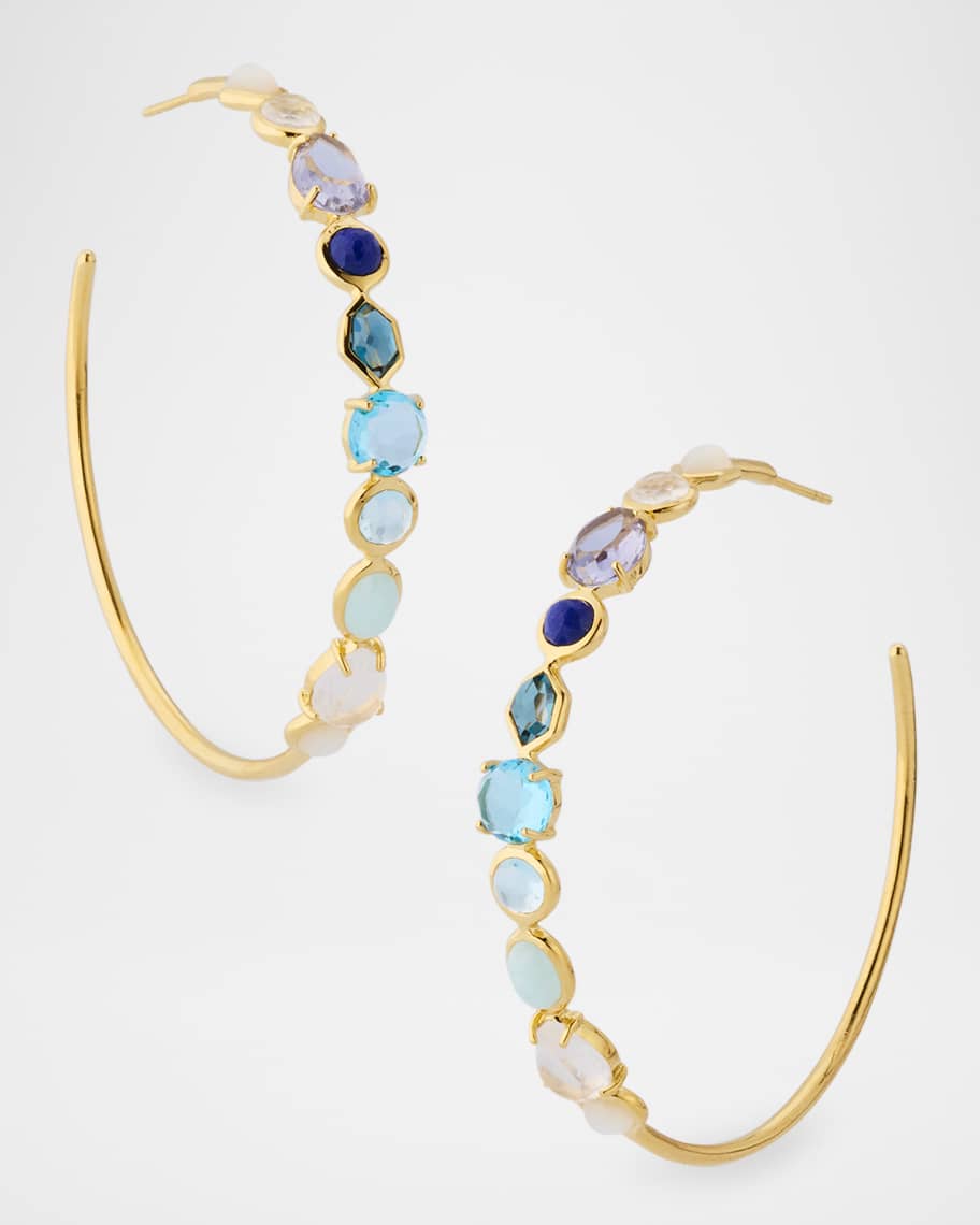 Ippolita 18K Gold Rock Candy Mare Hoop Earrings | Neiman Marcus