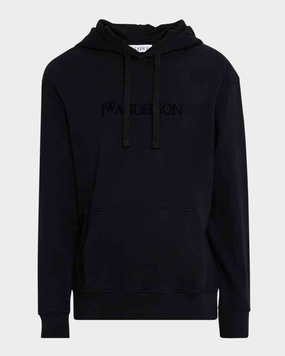 JW Anderson Men's Embroidered Logo Hoodie | Neiman Marcus