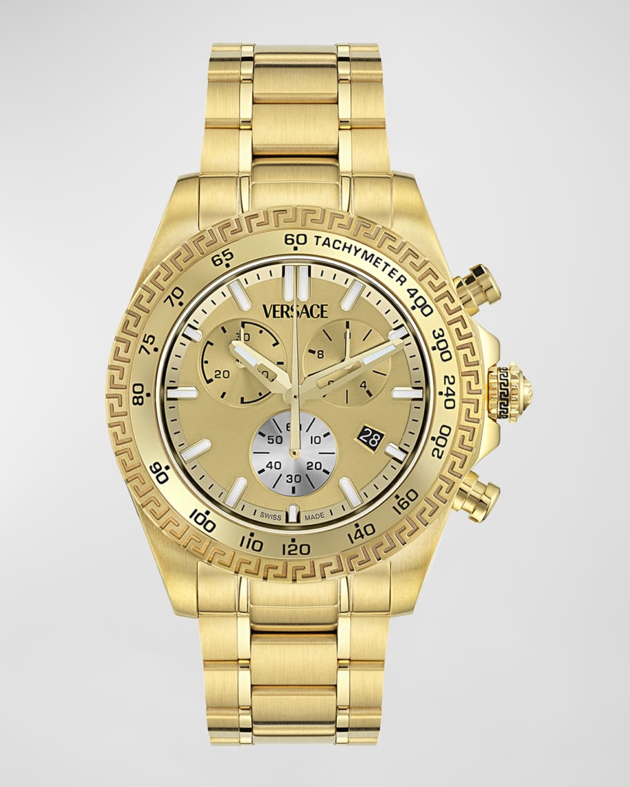 Versace Men's Chrono X IP Yellow Gold Bracelet Watch, 44mm | Neiman Marcus
