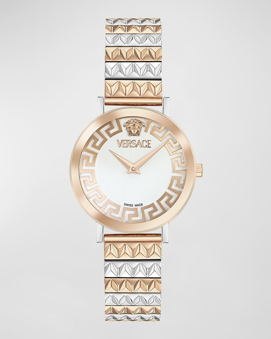 Versace 35mm Daedalus Watch with Bracelet Strap, Two Tone | Neiman Marcus