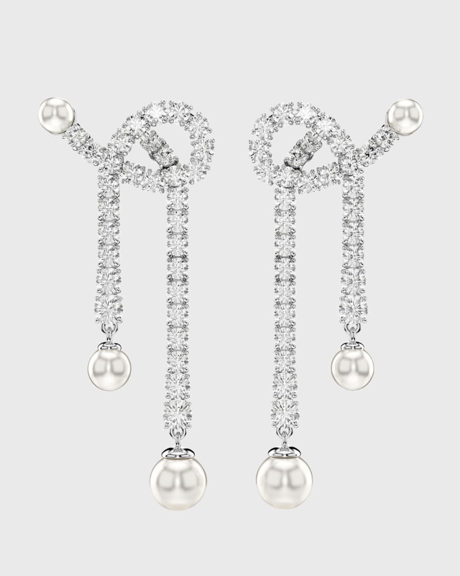 SWAROVSKI Matrix Rhodium-Plated Drop Earrings | Neiman Marcus