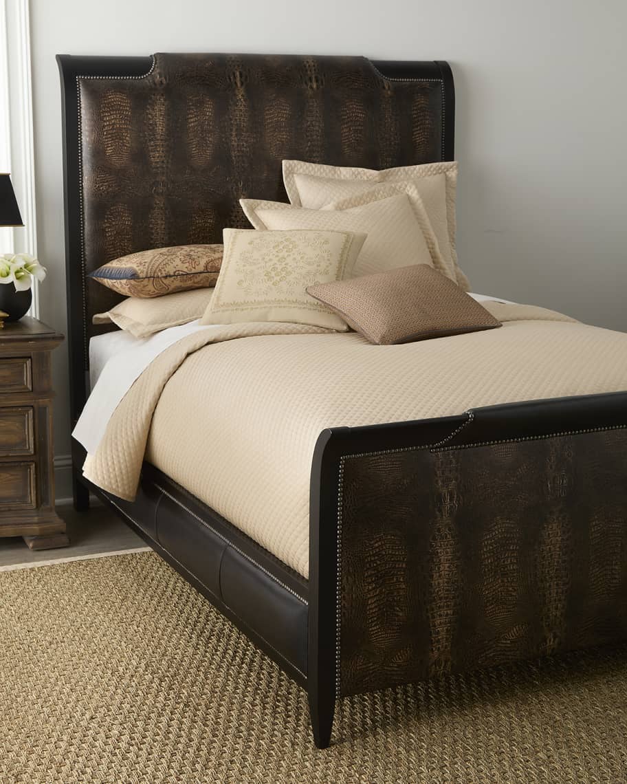 Old Hickory Tannery Jaxtyn Leather Bed, Queen | Neiman Marcus