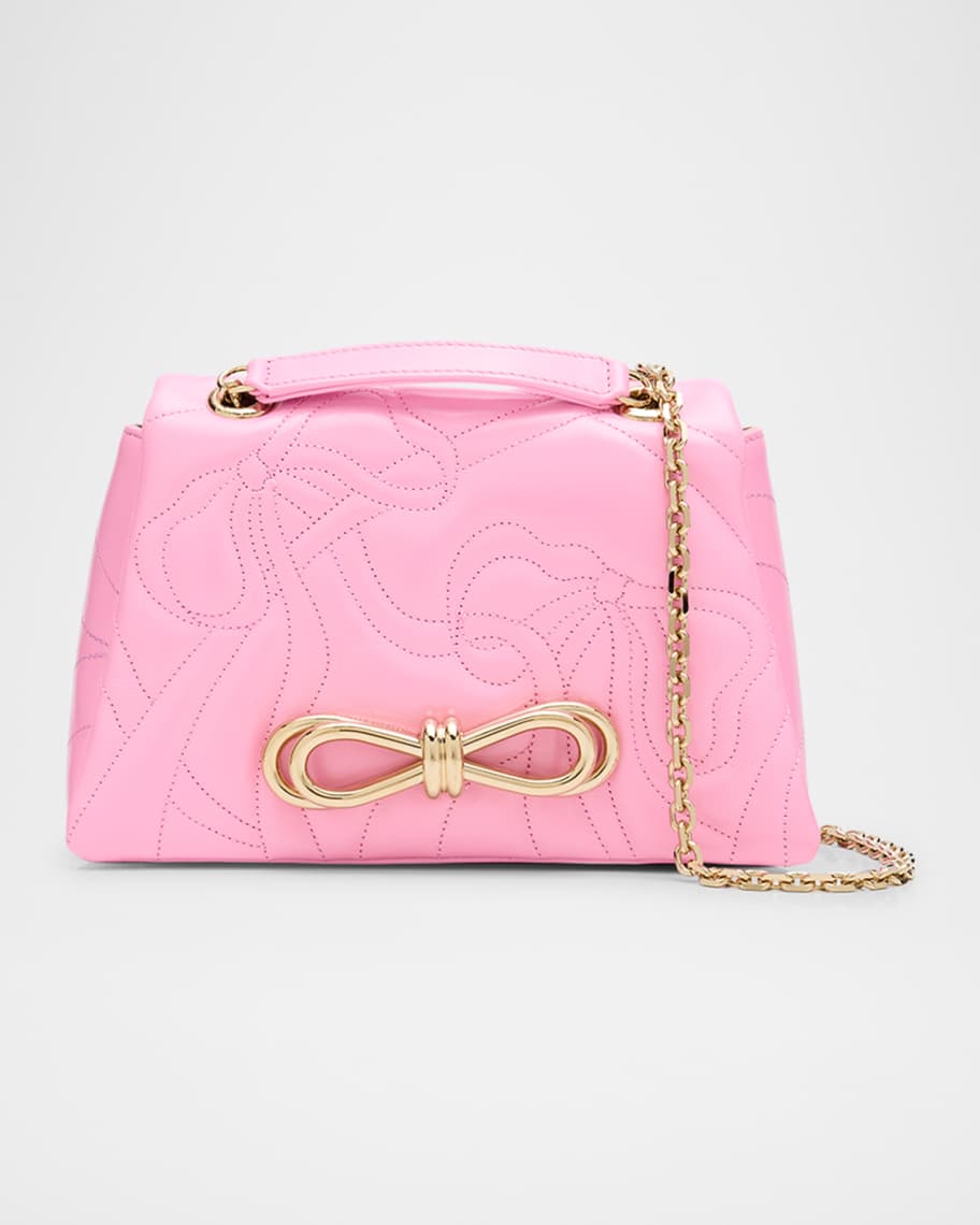 MACH & MACH Ribbon Bow Leather Shoulder Bag | Neiman Marcus