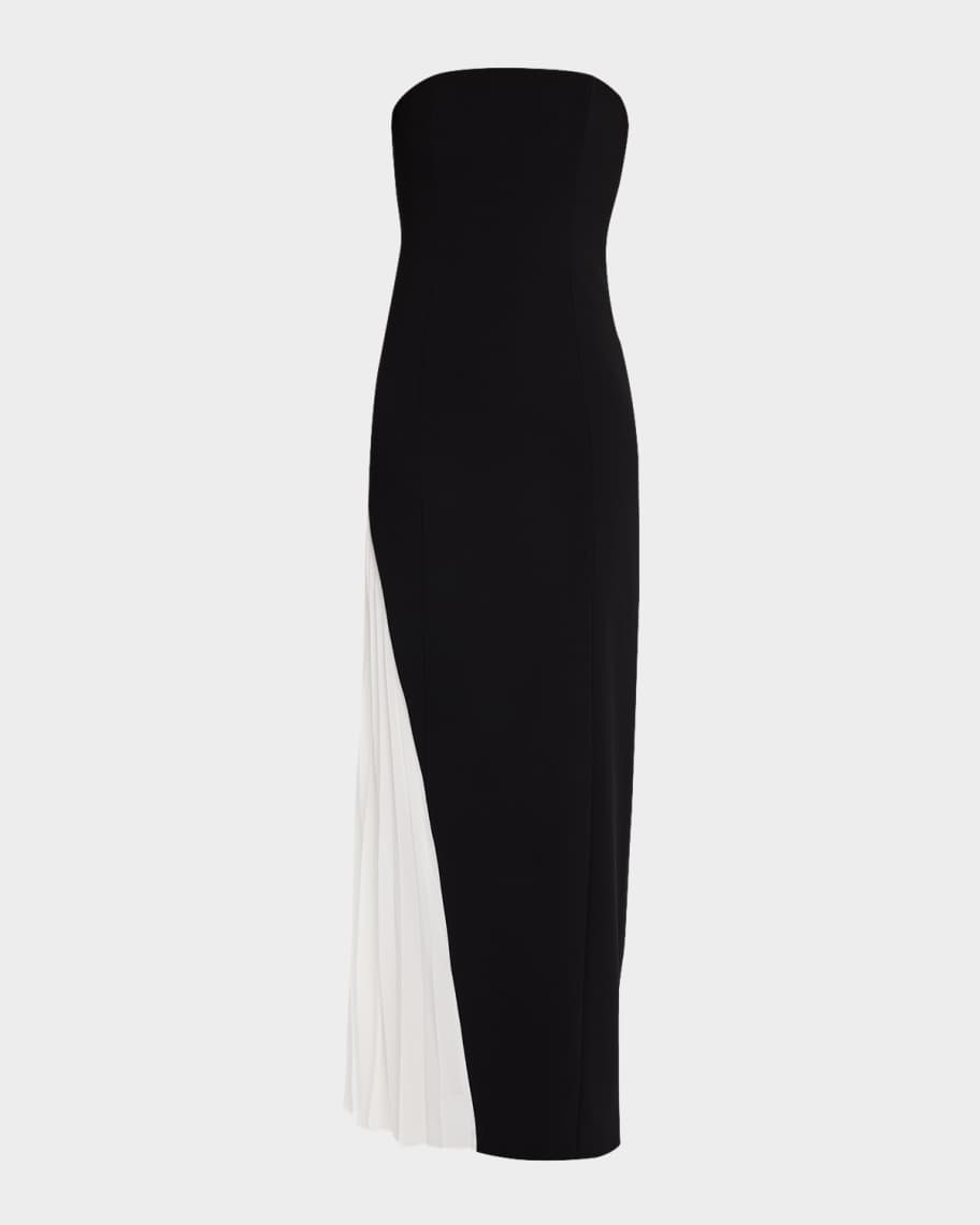 Alice + Olivia Retha Strapless Maxi Dress with Godet-Pleated Side Panel ...