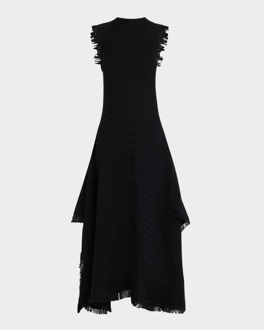 ELEVEN SIX Hanna Ribbed Fringe-Trim Maxi Dress | Neiman Marcus